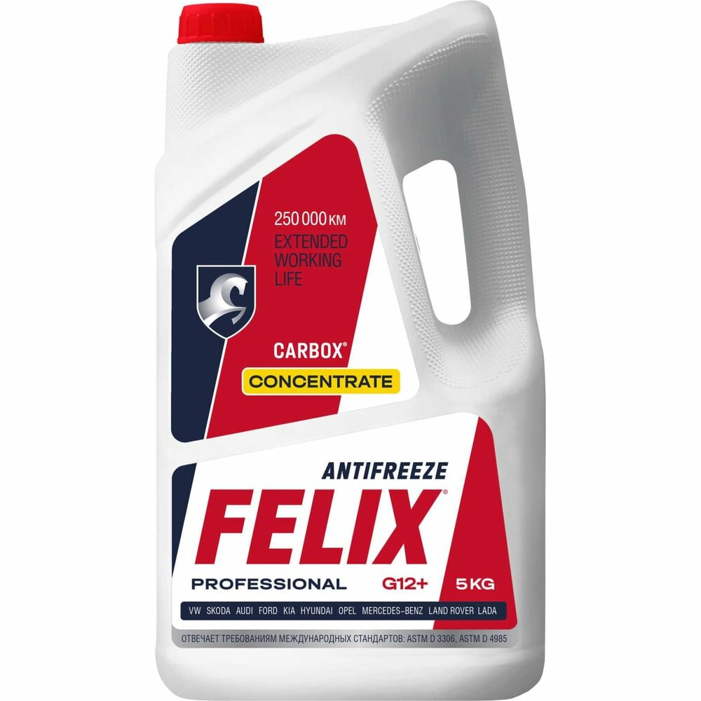 Антифриз FELIX CARBOX -40 градусов С, G-12+, 5 кг, красный, концентрат