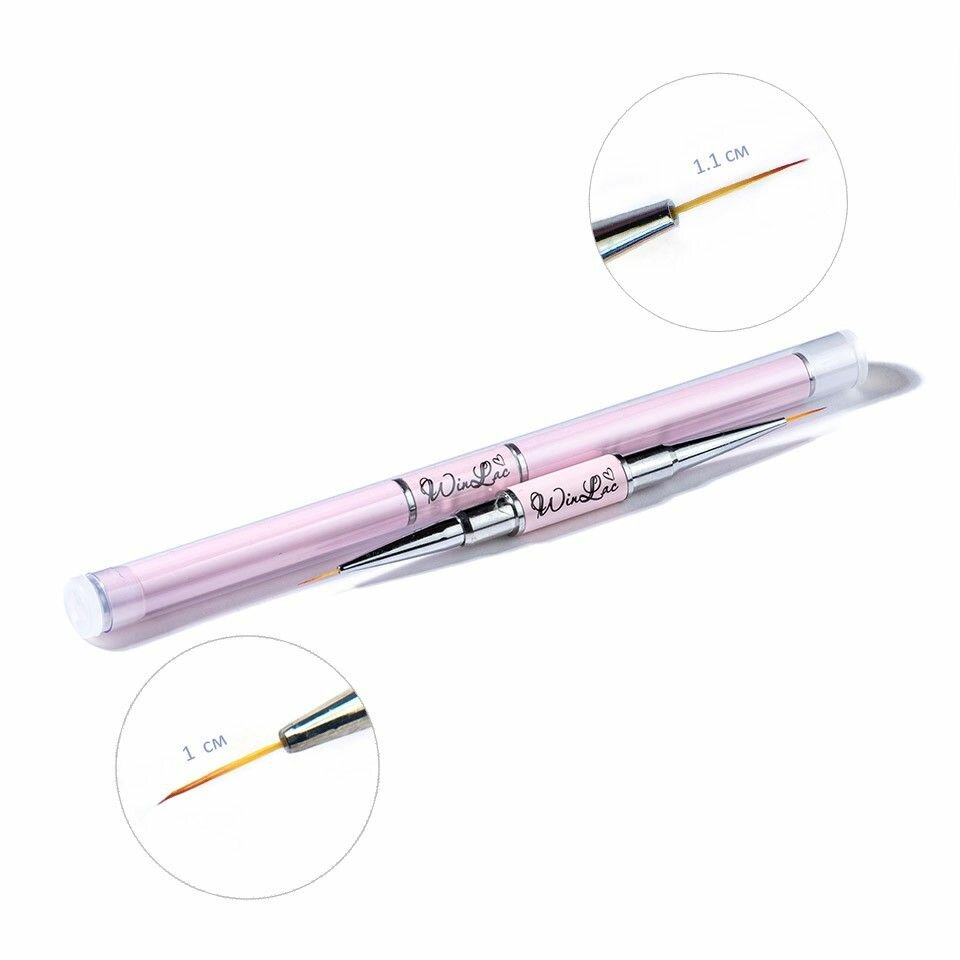 Кисть для дизайна WinLac №2, двусторонняя, синтетическая, 1.0/1.1 см.