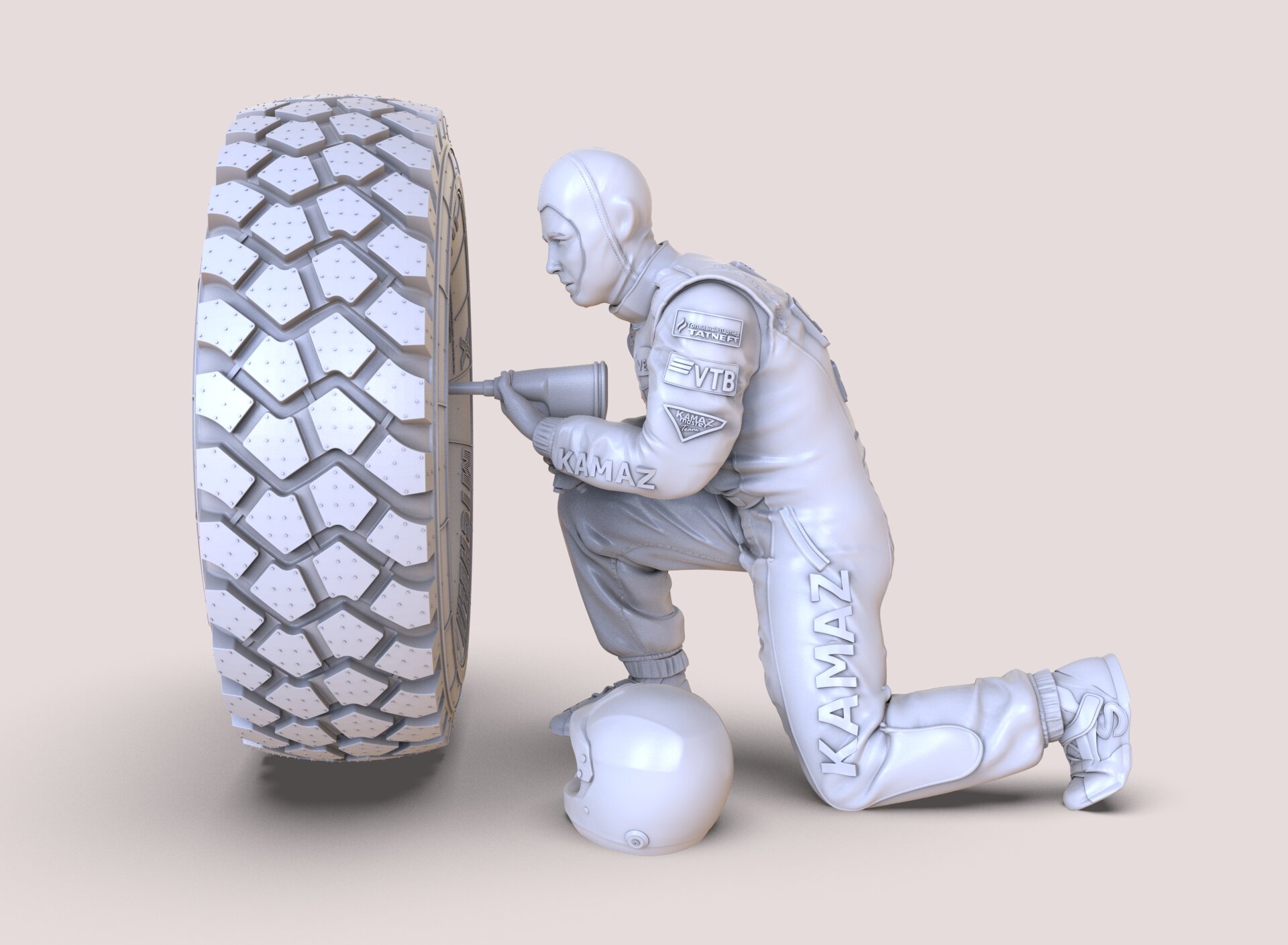 AM35621 Пилот КАМАЗ Мастер откручивает колесо (колесо в комплект не входит)