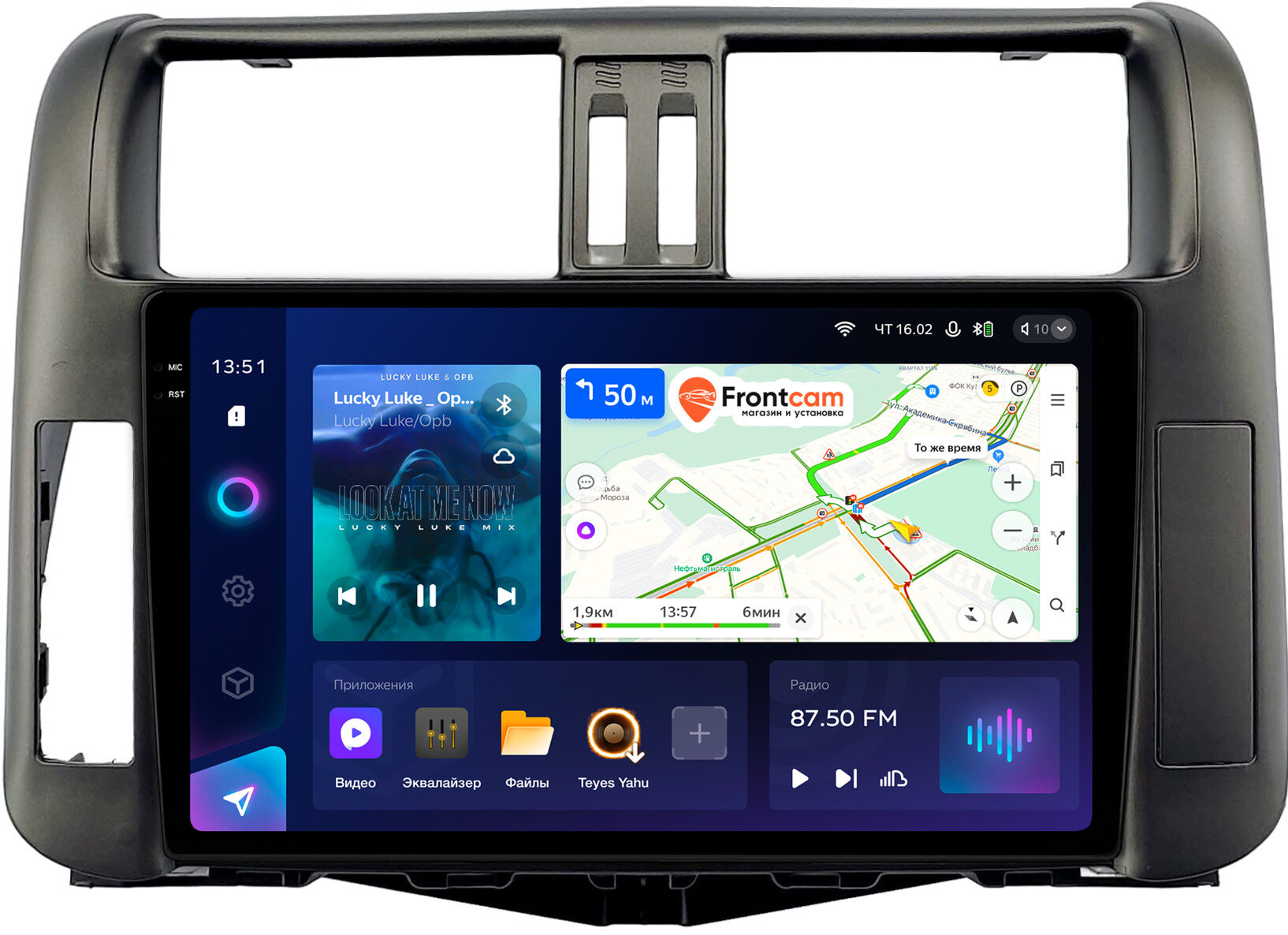 Штатная магнитола Teyes CC3 2K 4/32 9.5" RM-9005 Toyota Land Cruiser Prado 150 2009-2013 (авто с усилителем) Android 10 (4G-SIM, DSP, QLed)