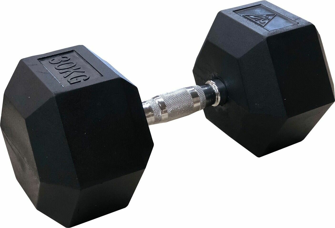 Гантель DFC DB001-30, обрезиненный хват, хромированная ручка, 30кг, 2шт.