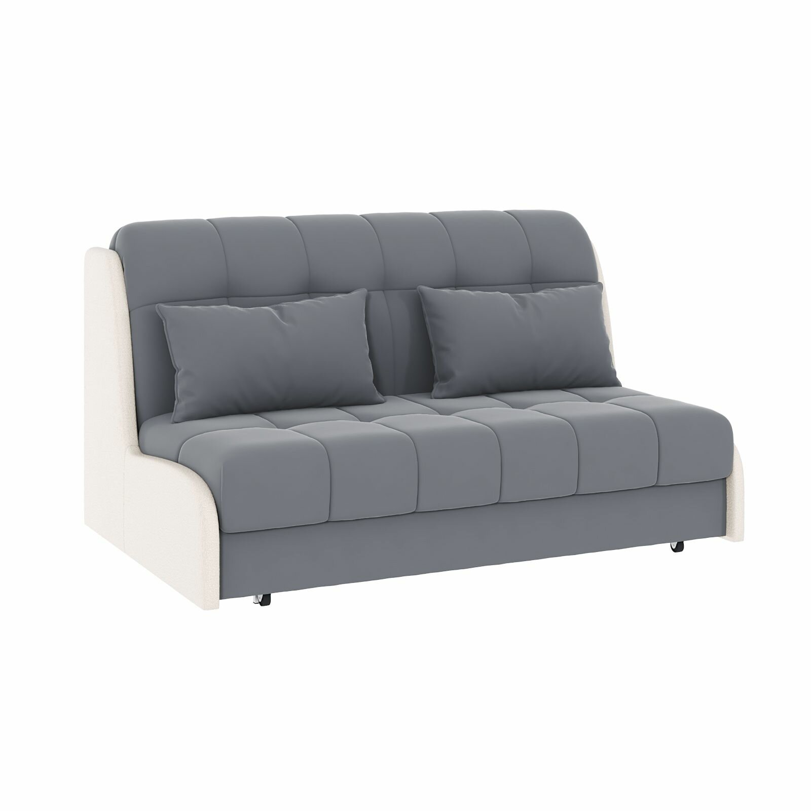 Диван-кровать Токио П 140*200 серый с белыми подлокотниками, механизм аккордеон
