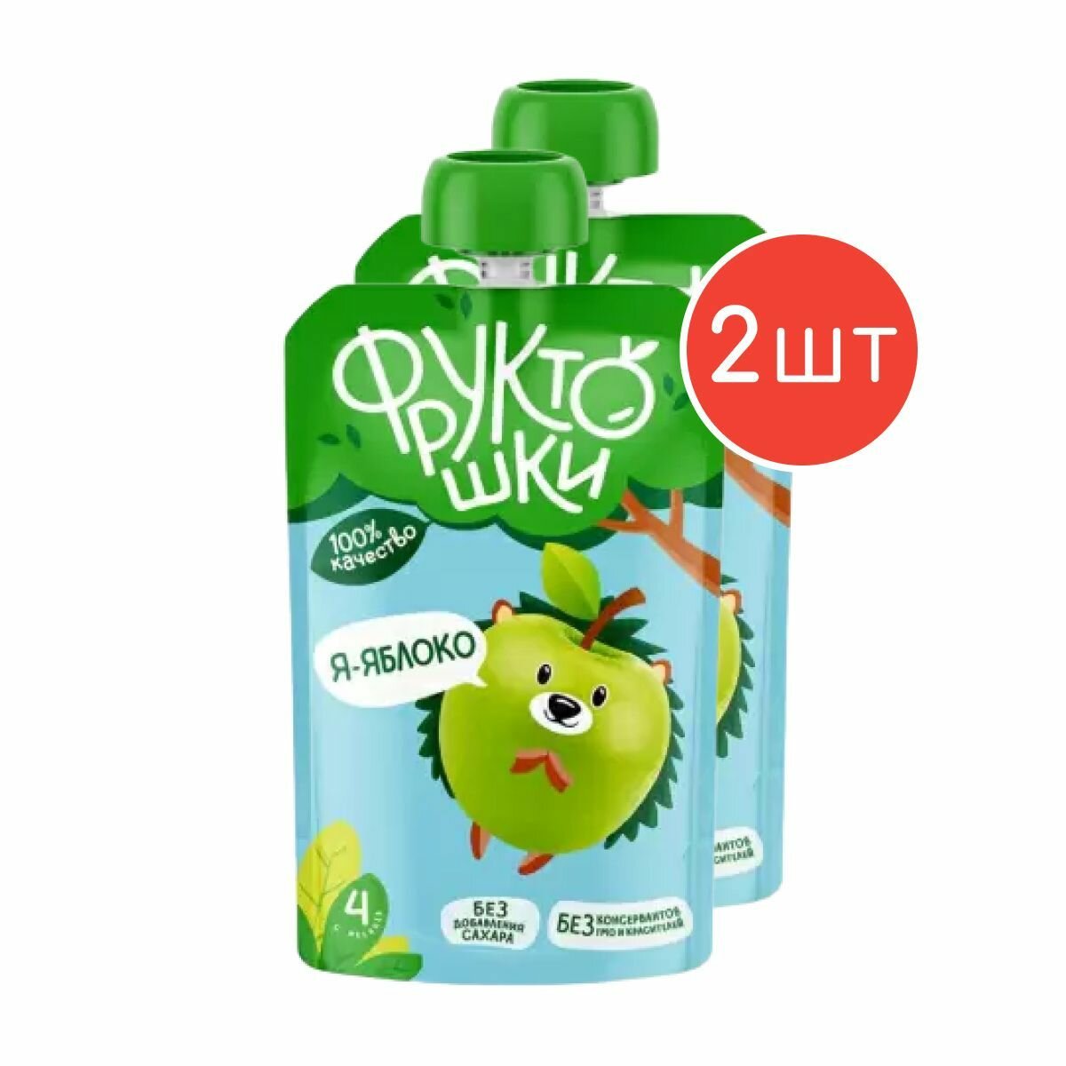 Пюре Фруктошки яблоко 90г 2шт