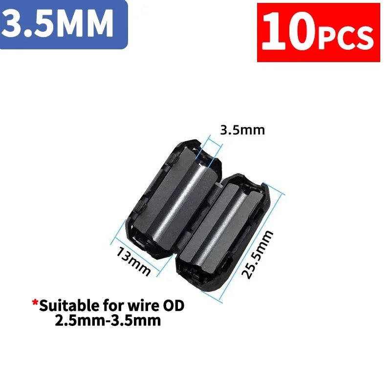 Ферритовый фильтр для кабеля EMC 3.5/5/7/9/11/13/15 мм 3.5mm