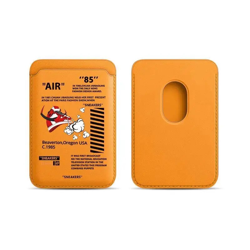 Обновленный магнитный чехол-кошелек из искусственной кожи для MagSafe iPhone Оранжевый, Оранжевый