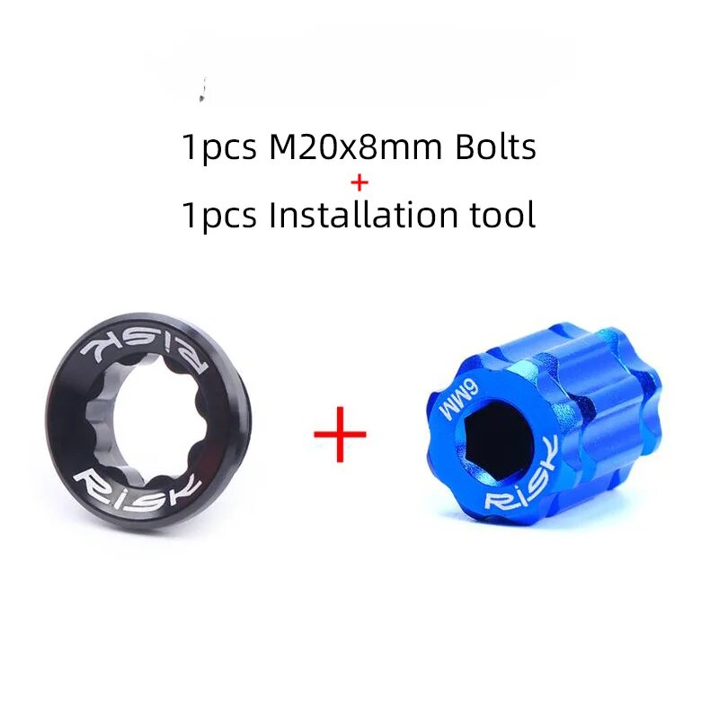 Крышка шатунов RISK M20x8мм алюминиевая красная/черная для Deore/XT Синий, Black with tool