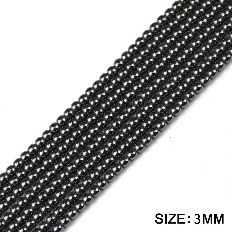 YHBZRET черные гематитовые бусины из натурального камня 3/4/6/8/10 мм круглые свободные бусины для изготовления ювелирных изделий ожерелье браслет аксессуары DIY