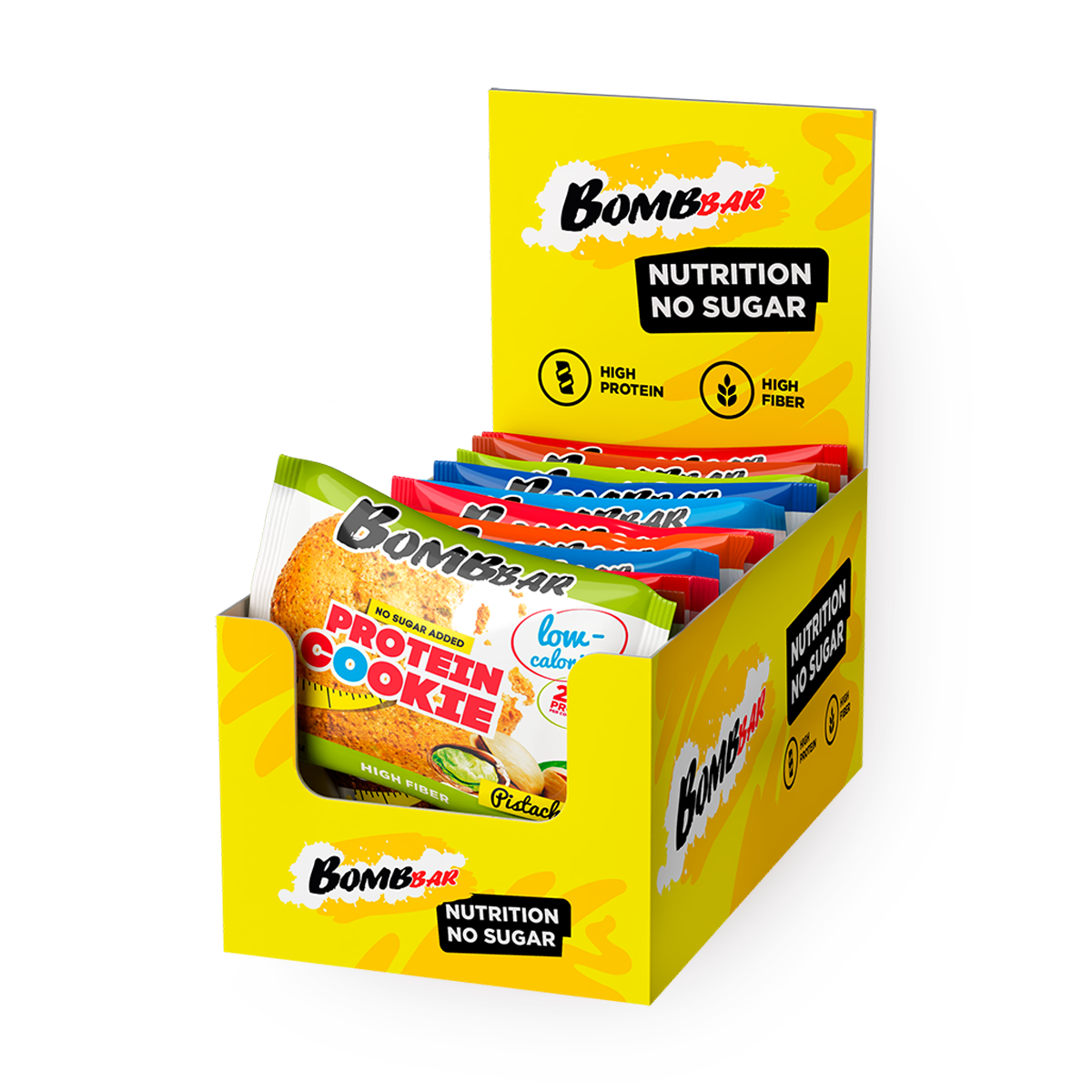 Печенье Bombbar, протеиновое, ассорти, без сахара и ГМО, 480 г