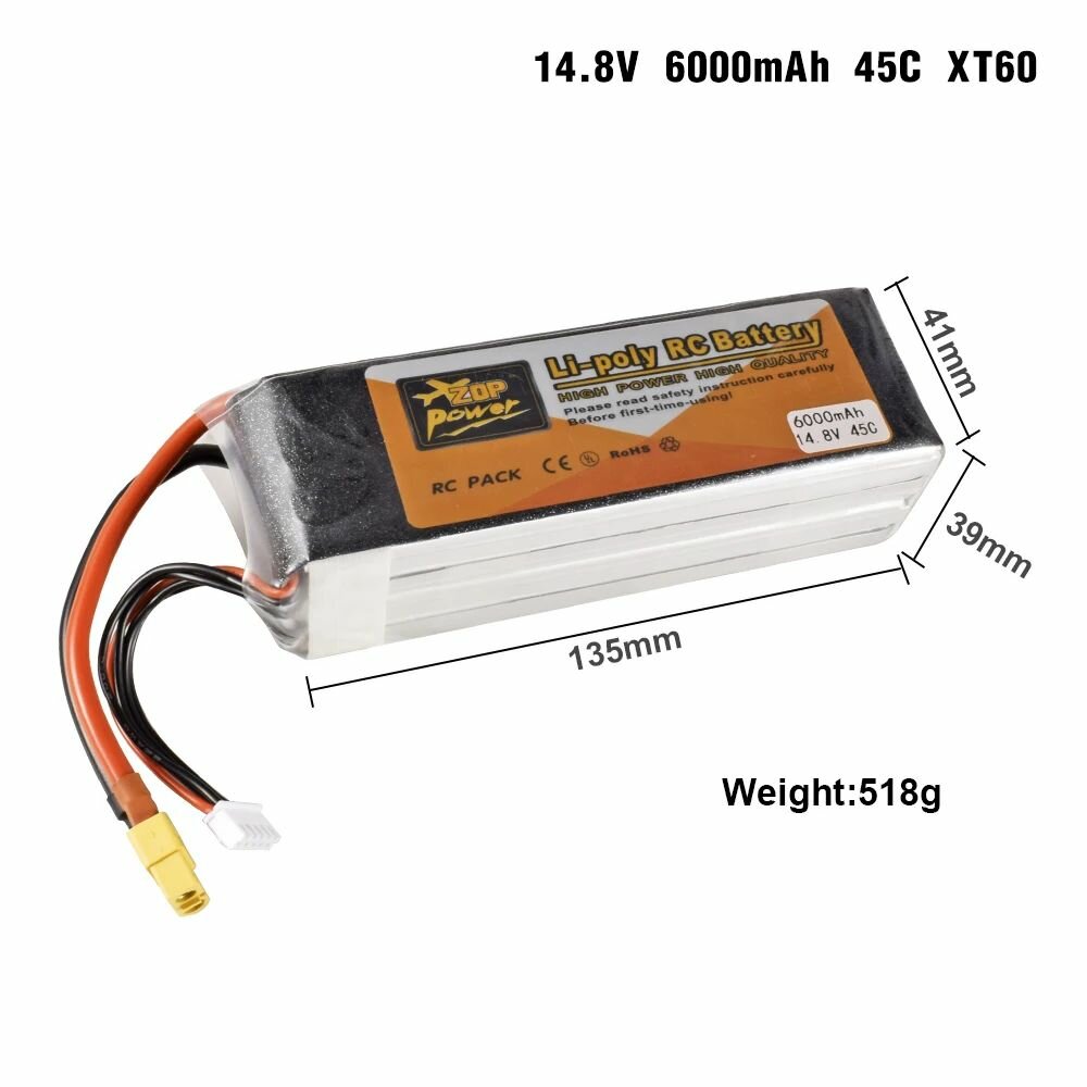 Аккумулятор 9IMOD 4S LiPo 14.8V 1800-6000mAh Высокие токи разряда 30C-45C Разъем XT60 Для RC машин, лодок и модельной техники