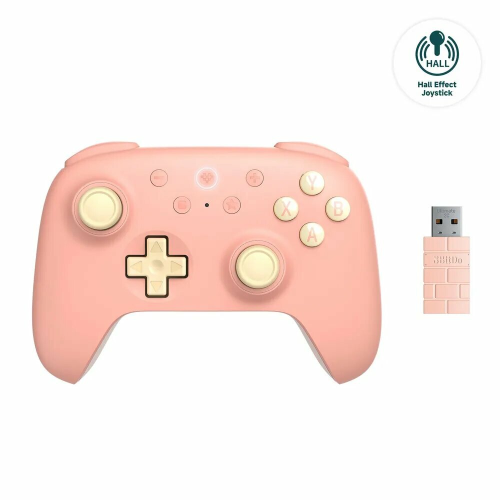 Контроллер 8BitDo Orion Youth Ultimate, для ПК, Android, Steam, USB 2.4 G, светло-розового цвета