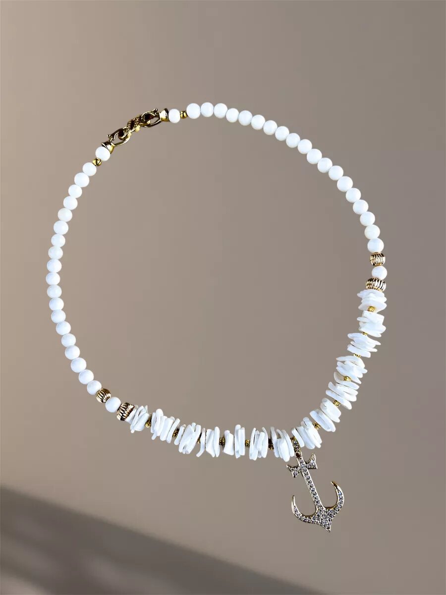 Колье, ракушка, перламутр