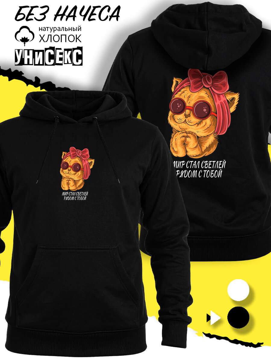 Худи Толстовка свитшот кот с бантом