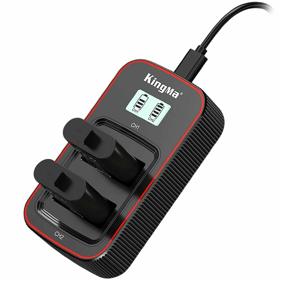 2 аккумулятора GoPro 13 + зарядное устройство KingMa Dual Battery Charger