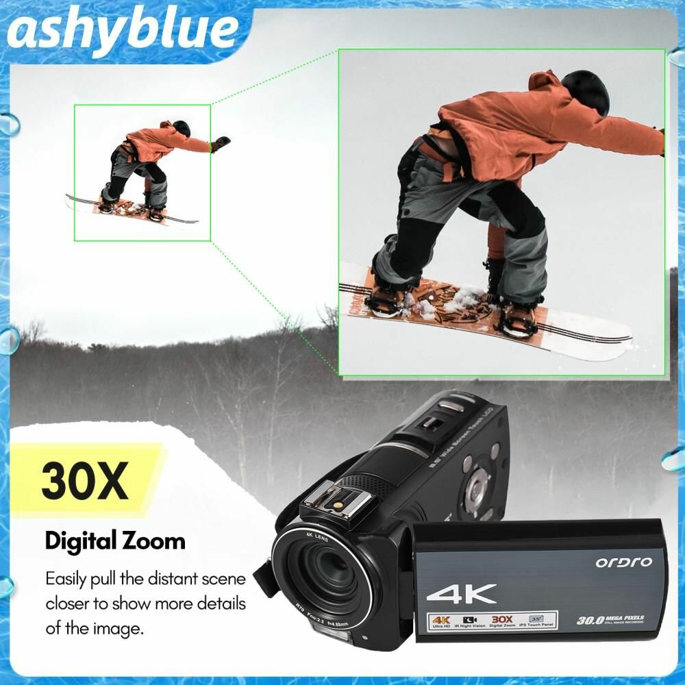 ORDRO HDR-AX10, компактная 4K видеокамера с ночным видением, для повседневной записи