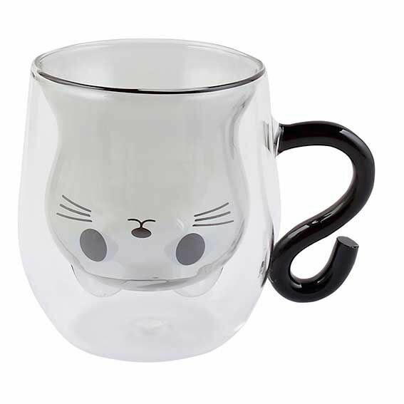 Кружка кокос Кошка, стеклянная, 250 мл, термостойкая