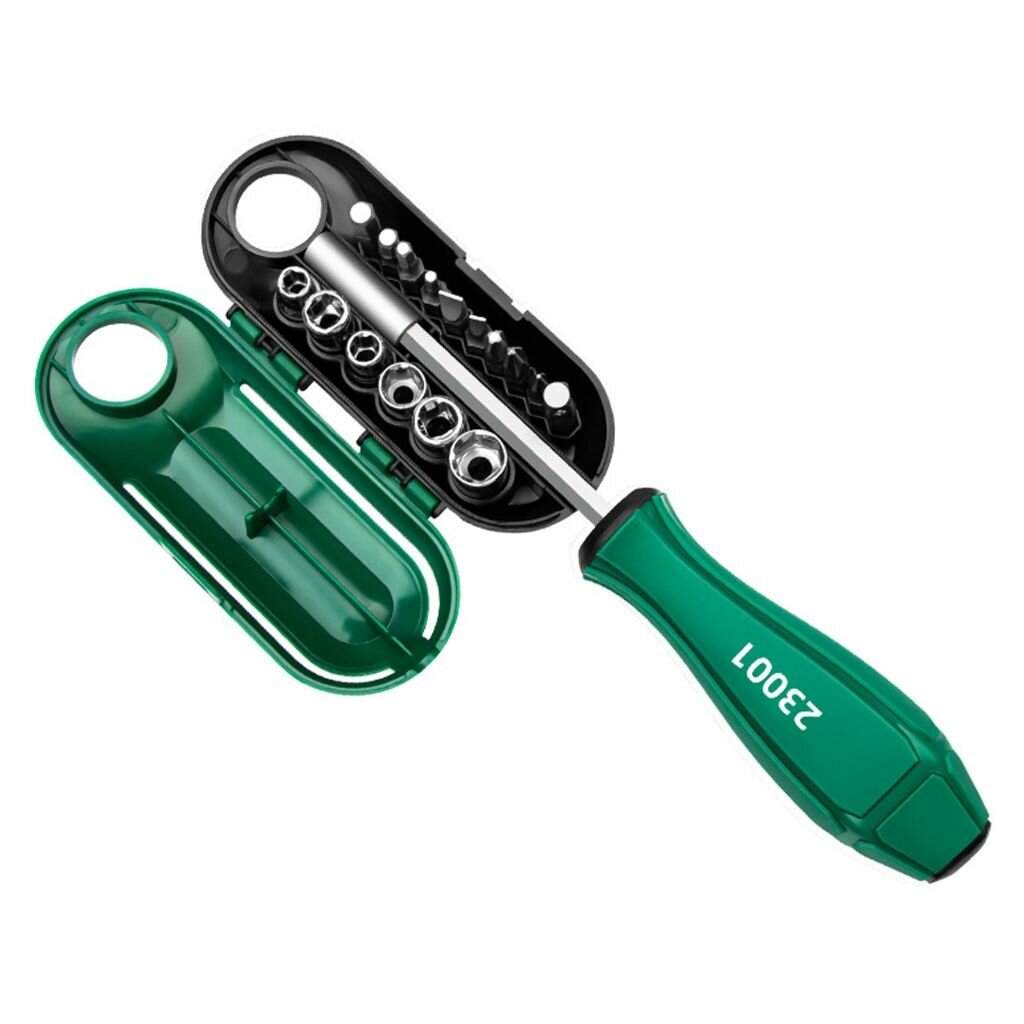 Набор из 17 портативных отверток с несколькими головками, шлицевые/шестигранные