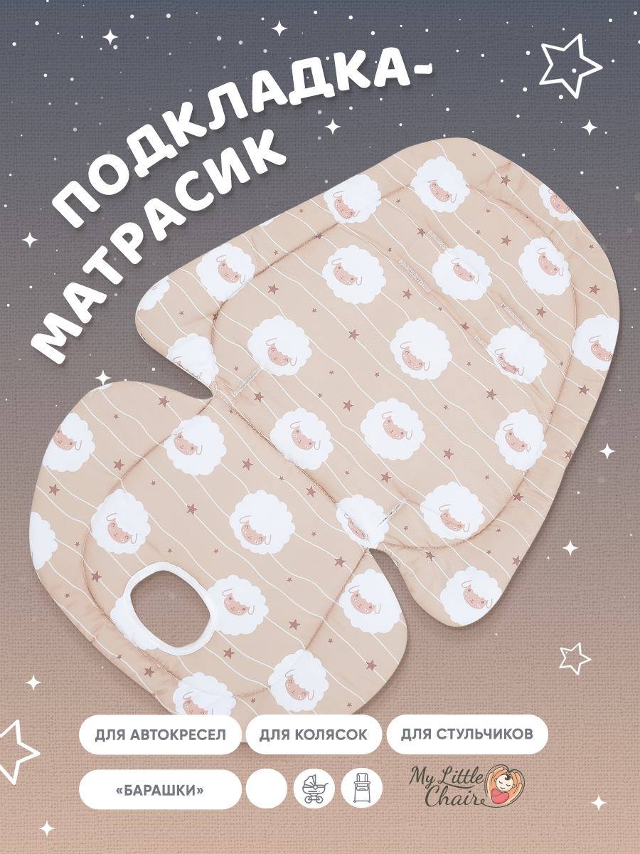 Матрас-вкладыш My Little Chair, для коляски и стульчика, всесезонный, двусторонний