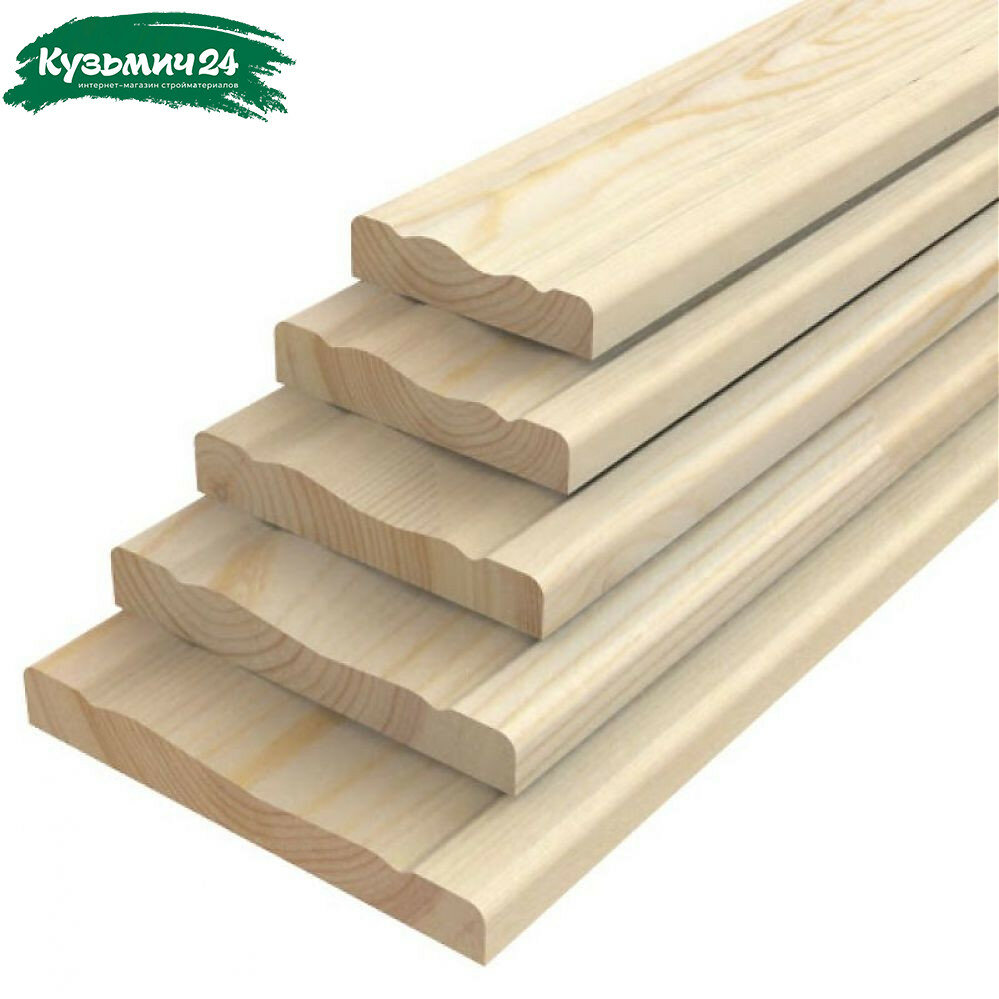 Наличник фигурный, Хвойные породы, 10х80х2200 мм, деревянный, для двери, 1 шт.