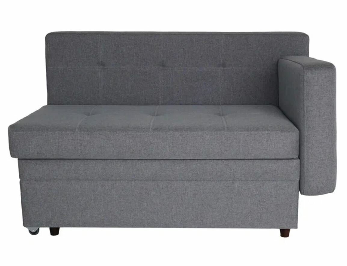 Диван-трансформер "Крокус" серый, рогожка китон-06, 125 x 67 x 88 см. кухонный, со спальным местом еврокнижка 200x60