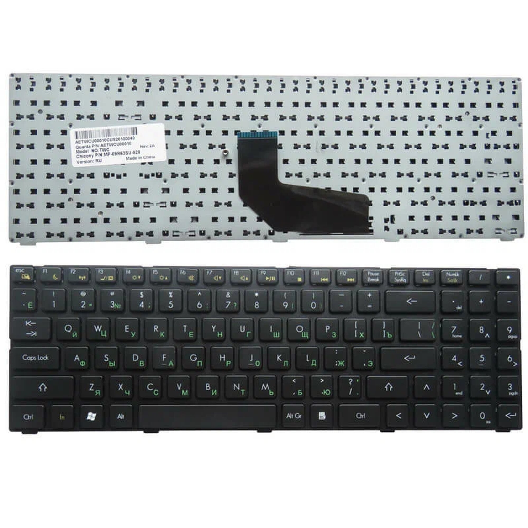 Клавиатура для ноутбука DNS K580,0158645 Quanta TWH K580S черная, с рамкой