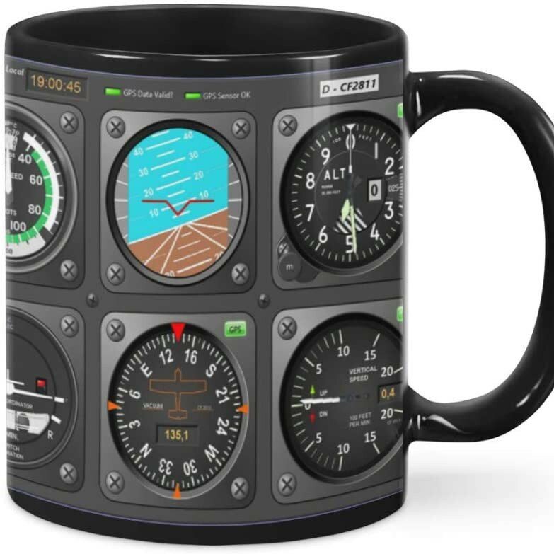 Кружка керамическая Pilot Indicator Mug 2 ряда указателей 350мл