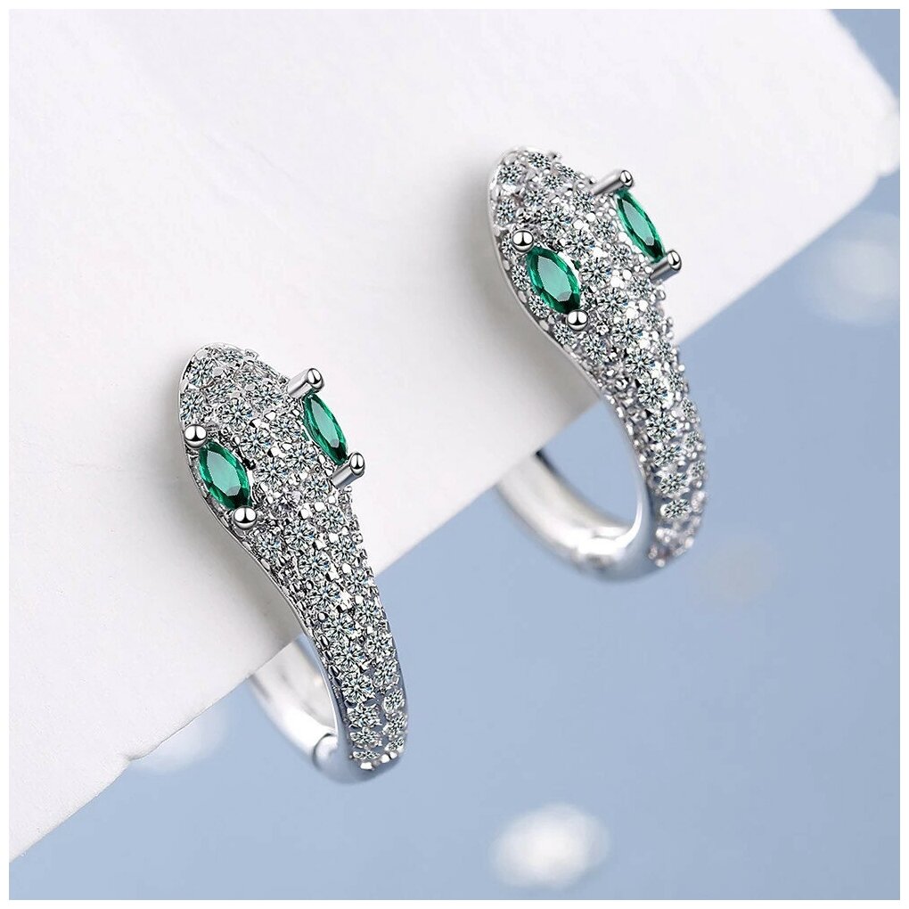 Серьги конго, фианит