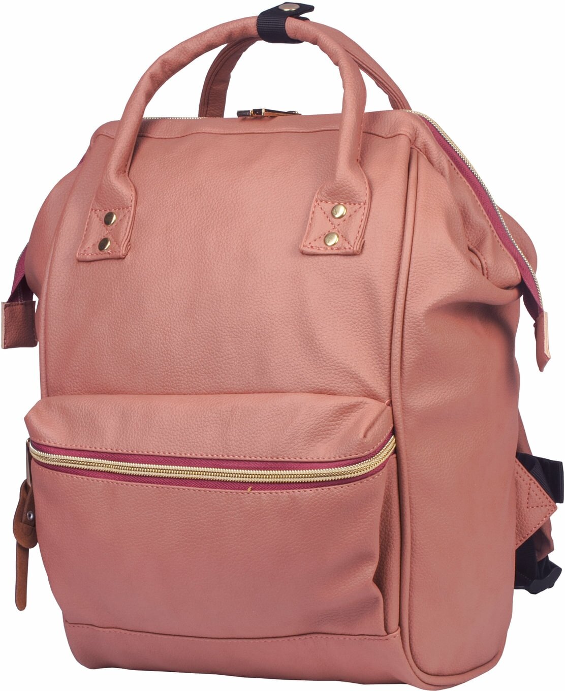 Рюкзак Brauberg экокожа, длинные ручки, коралловый, 34х23х15 см