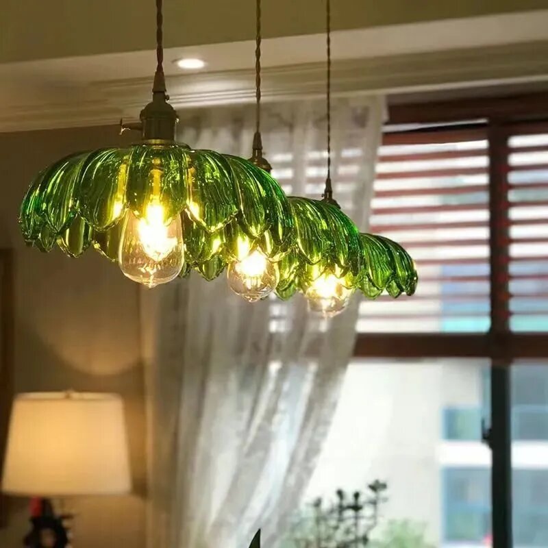 Люстра Lulustore, E27, 12 Вт, зеленая, стеклянная, подходит для кухни и детской комнаты — фото 1