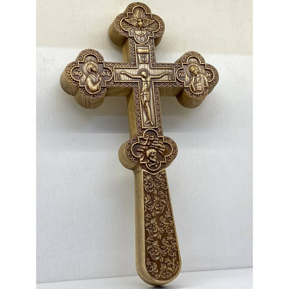 Православный крест из дерева / 13х22 см