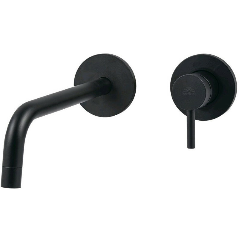 Смеситель Paffoni Light LIG006NO70 для раковины, без донного клапана, встраиваемый, с внутренней частью, излив 17.8 см, черный матовый