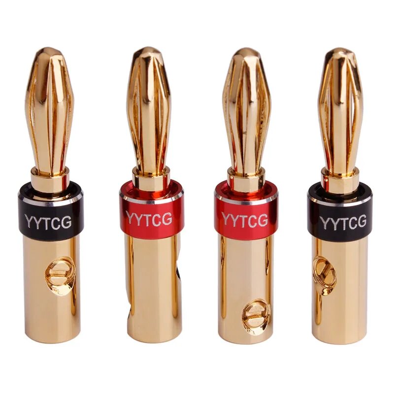 YYTCG Банановые разъемы 4 мм 24К золото