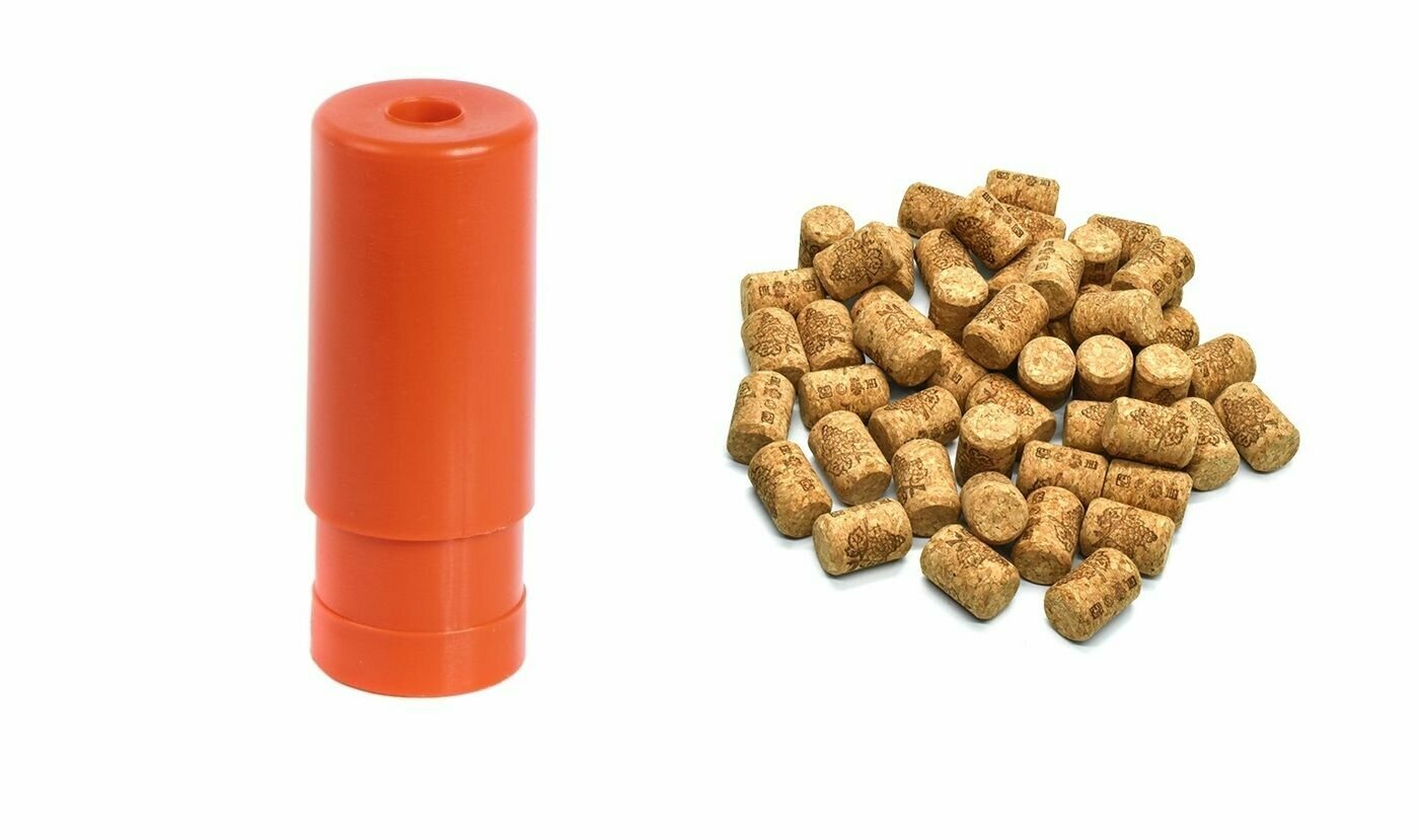Набор для укупорки винных бутылок: укупорщик + пробки 50 шт.