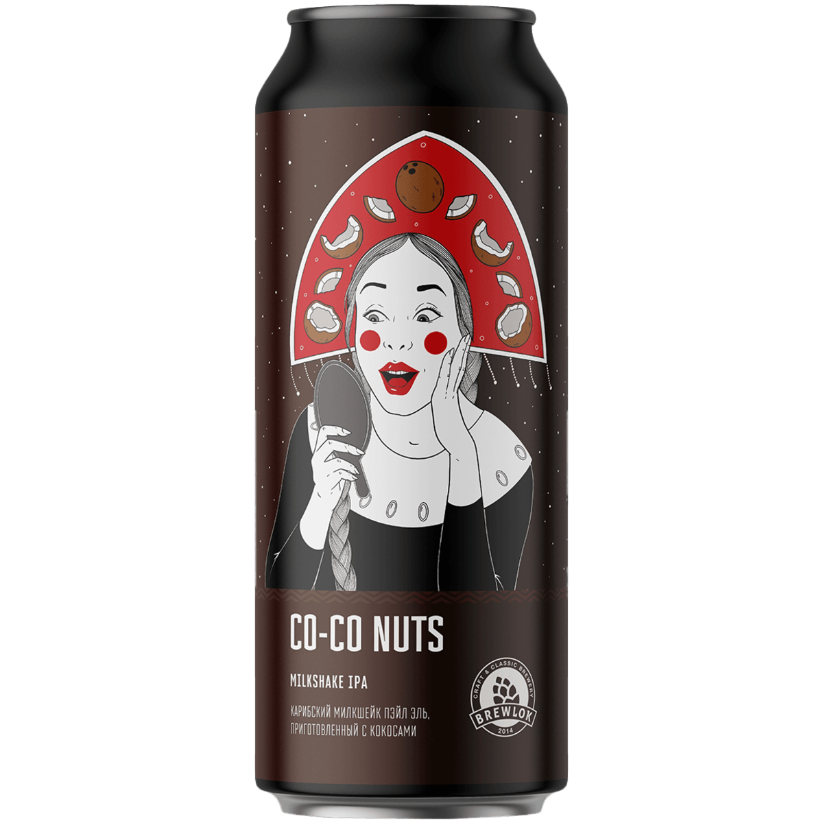 Пивной напиток Brewlok Co-Co Nuts светлый 0,5 л ж/б