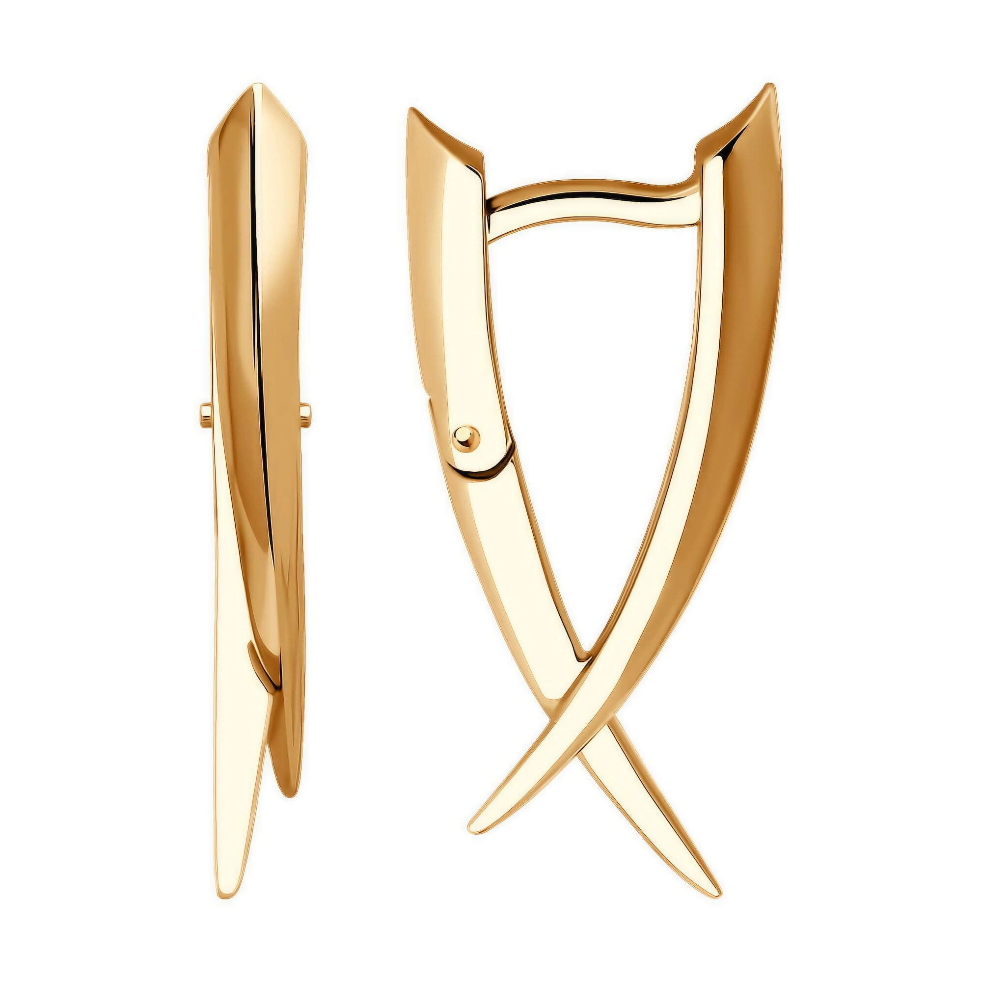 Серьги Diamant online, серебро, 925 проба, золочение