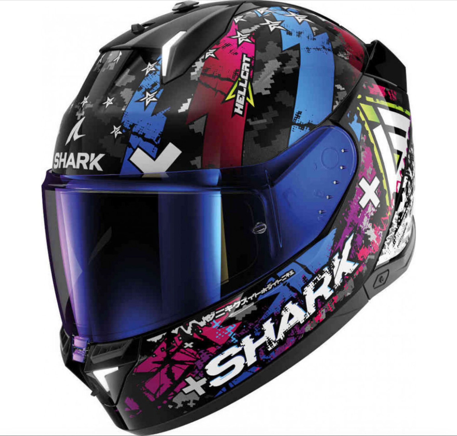 Шлем Shark SKWAL i3 HELLCAT Black/Chrome/Blue глянцевый XL