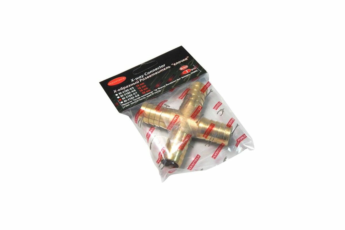 Разветвитель ROCKFORCE RF-E102-4/6, X-образный, "елочка", 16 мм