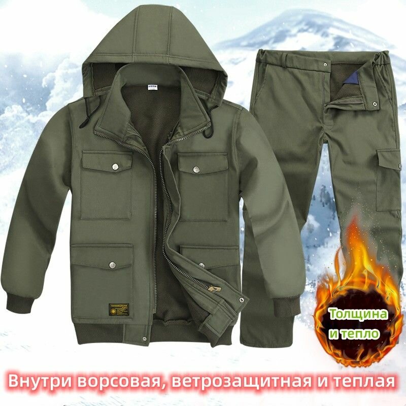 Костюм горка мужской демисезонный, Утолщенный термокостюм из акульей кожи осень