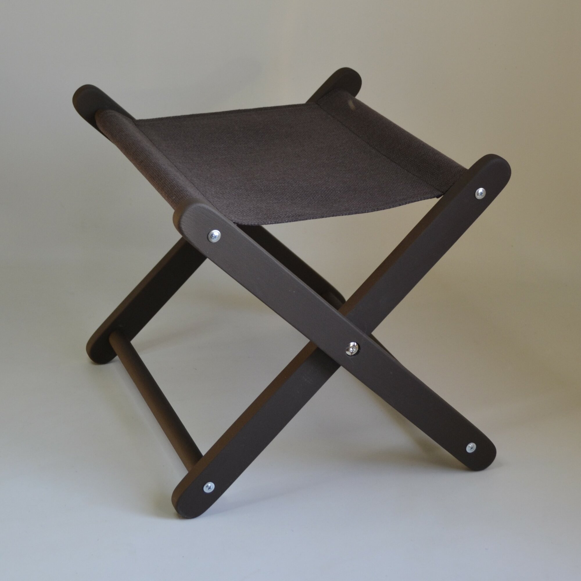 Подставка для сумок из коричневой рогожки с деревянной основой горький шоколад