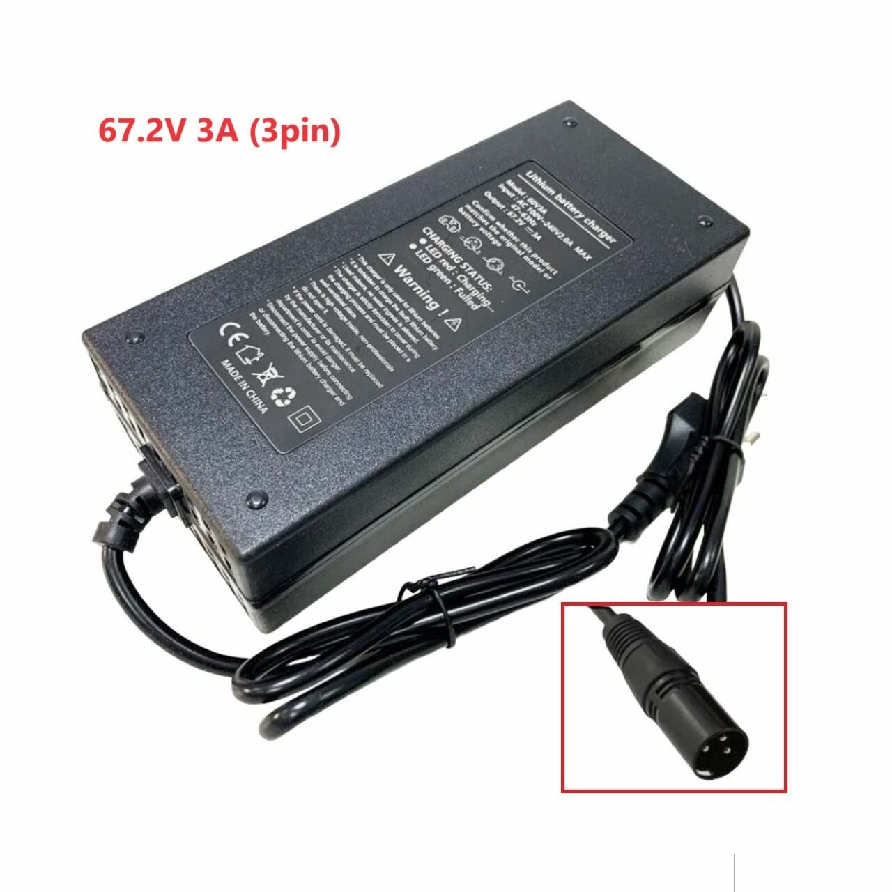 Зарядное устройство Mingto 67.2V 3A для электровелосипедов (колхозник) 3pin XLR