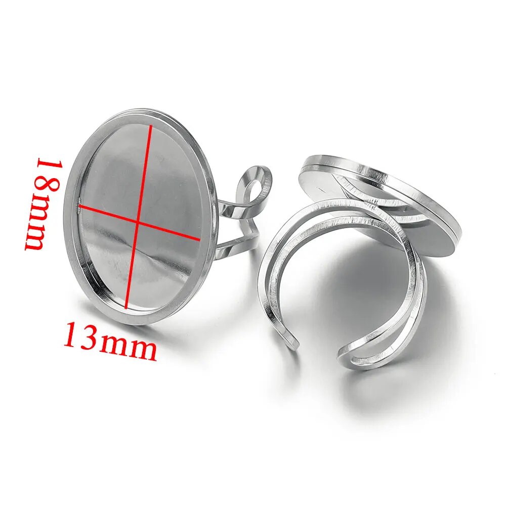 4 шт. Открытые кольца из нержавеющей стали золотого цвета YPAY Oval 13x18 S