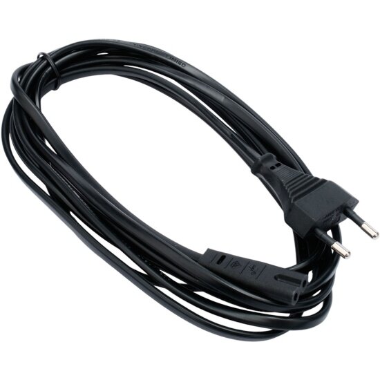 Кабель питания Cablexpert CEE 7/16-C7, 2х0.75мм2, 2.5A, VDE, 3м, черный