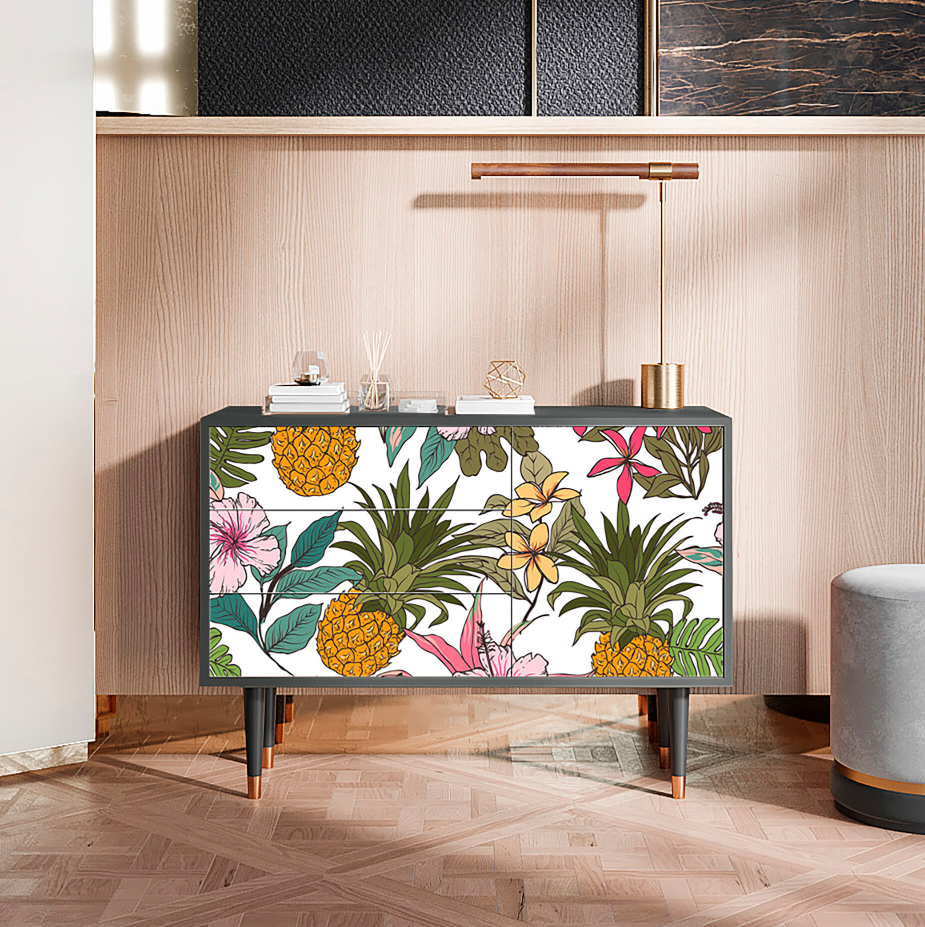 Комод - STORYZ - S3 Estival Fruit, Размер - 115 x 84 x 41 см, Цвет корпуса - , Антрацит