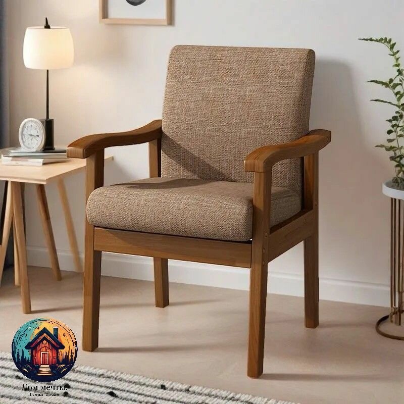 Кресло мягкое в гостиную модель Chill на балкон, для дома, для отдыха в спальню, для кухни, интерьерное лофт, кухонное дизайнерское, деревянное 1 шт.