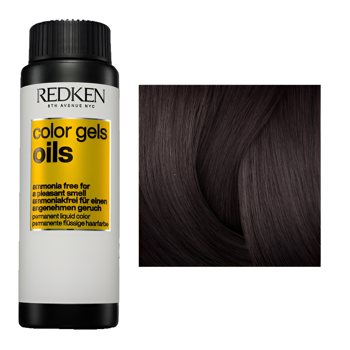 Redken Color Gels Oils - Жидкая стойкая краска для волос без аммиака 4ABn 60 мл