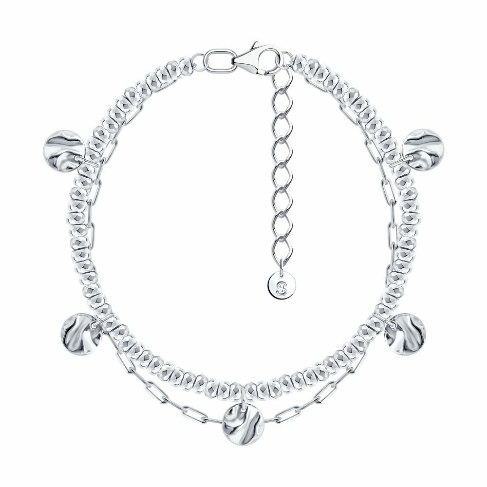 Браслет SOKOLOV, серебро, 925 проба, чернение, гематит