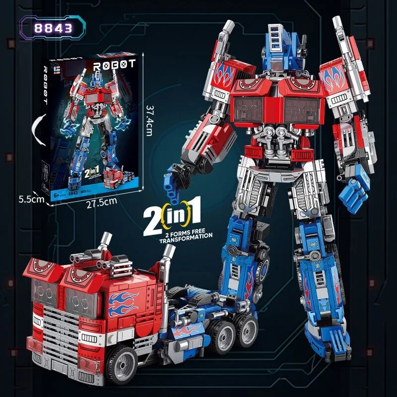 Конструктор Трансформер робот(Transformers ), Optimus Prime,2 IN 1, совместимы с легo конструкторами, 438PCS/KKL8843