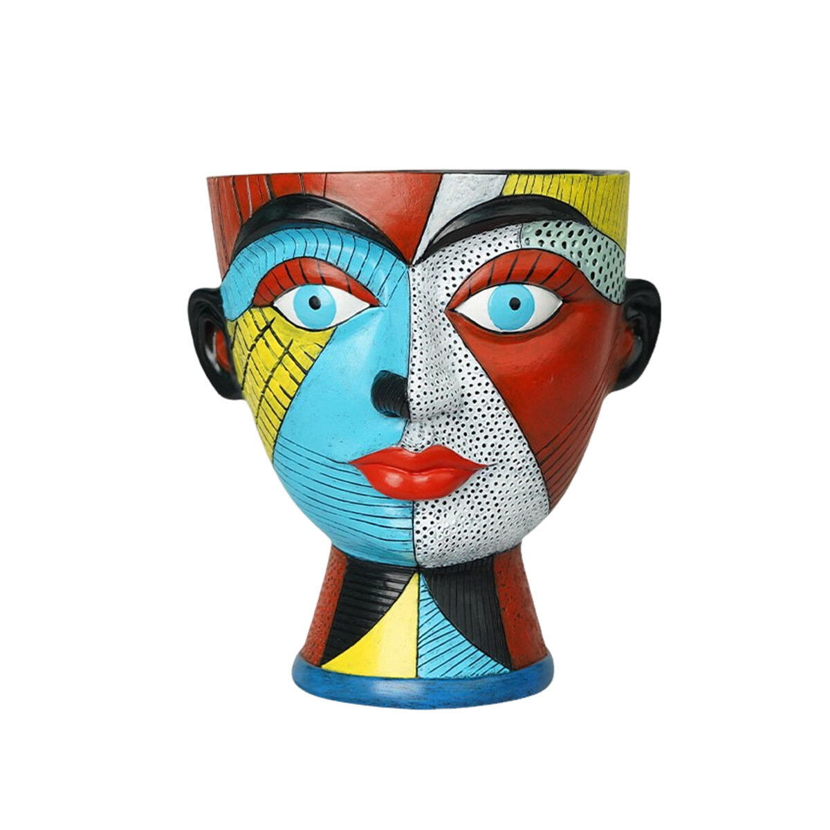 Абстрактный цветочный горшок из смолы, креативные цветочные горшки в форме лица, стиль Пикассо, художественный декоративный цветочный горшок для растений, для дома и улицы, суккулентный цветочный горшок, декор для рабочего стола, балкона, патио, гост