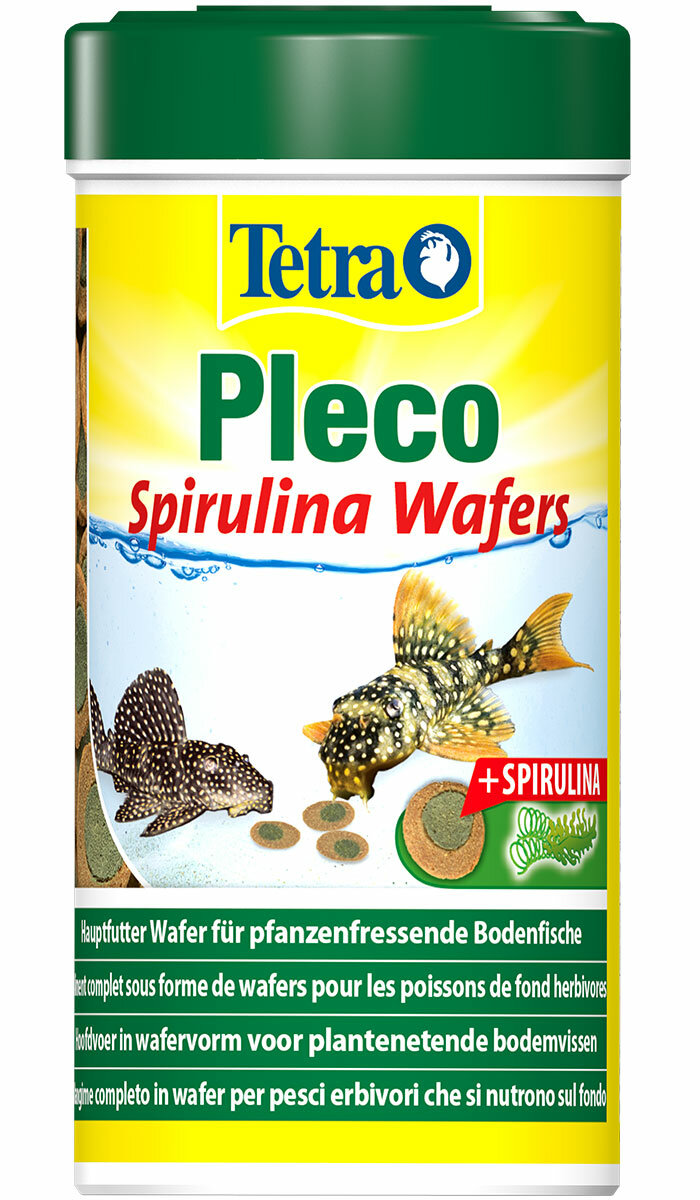 TETRA PLECO SPIRULINA WAFERS – Тетра корм-чипсы для растительноядных донных рыб (250 мл)