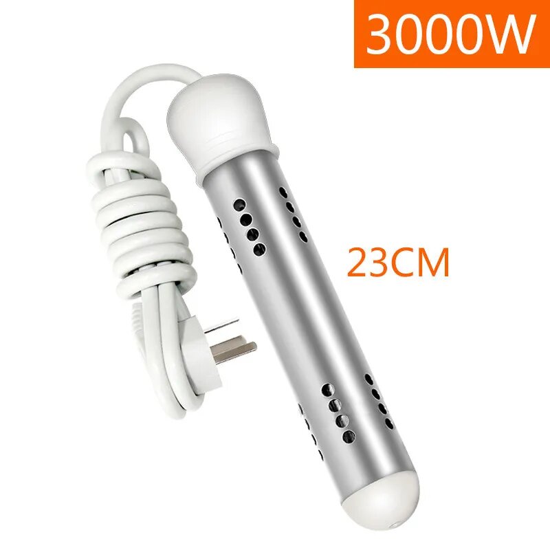3000W Погружной кипятильник для ведра, 23 см большой, серебристый