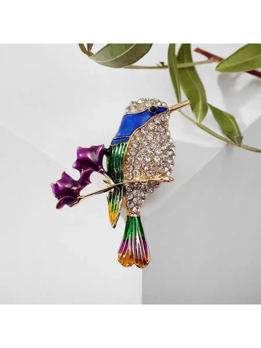 Брошь, стразы, эмаль